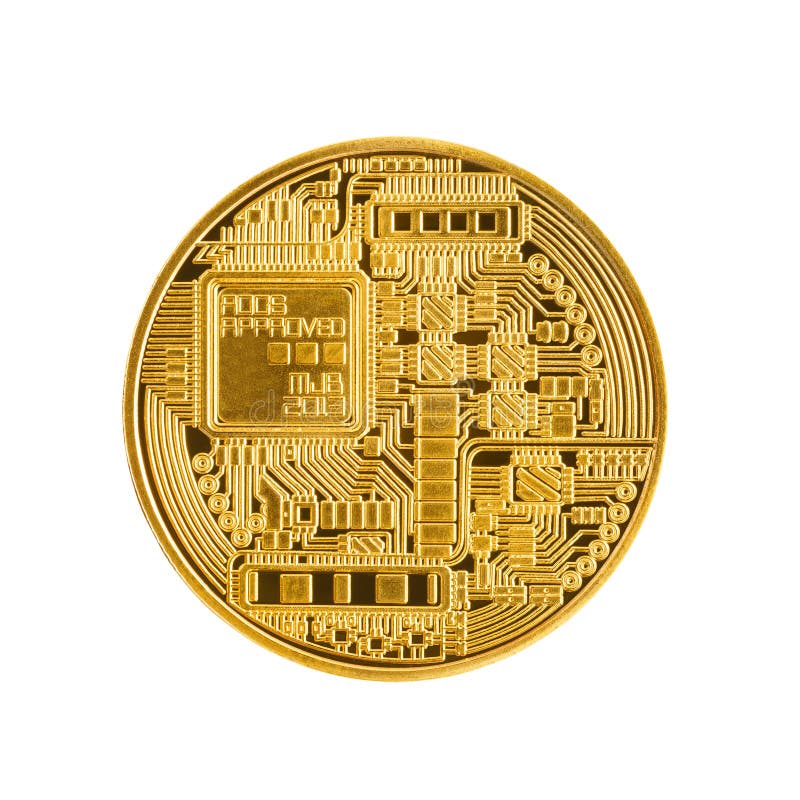 Close Up Back Golden Bitcoin Symbol on White Stock Photo - Image of ...
