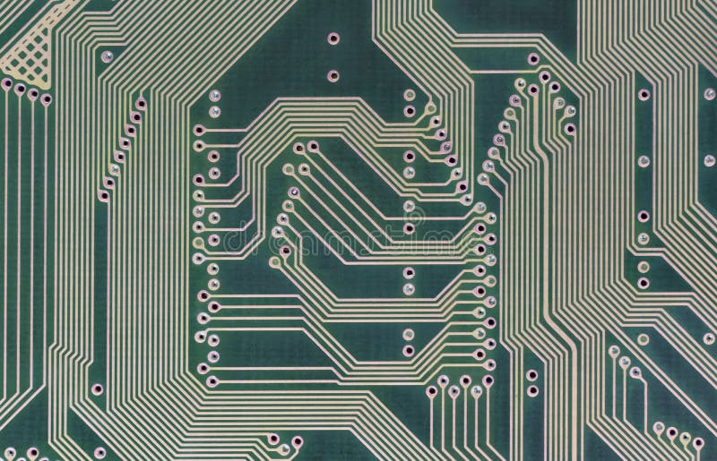 Close Up of Printed Circuit Board with Electronic Components Top View ...