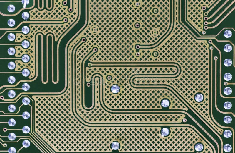 Close Up of Printed Circuit Board with Electronic Components Top View ...