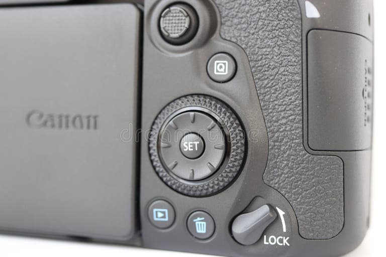 Close Up Back View of a Canon EOS 90D, Showing Quick Control Dial ...