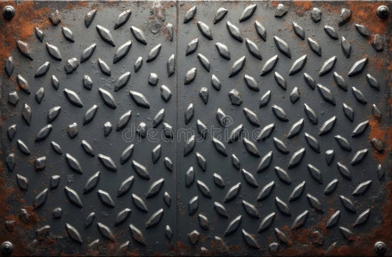 Close Up of a Background of a Corroded Metallic Plate Design at 6-1 ...