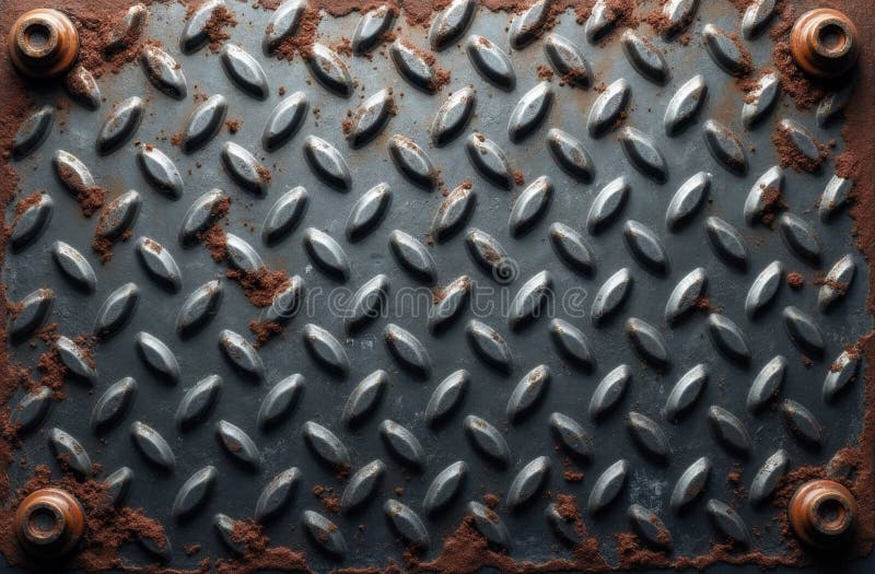 Close Up of a Background of a Corroded Metallic Plate Design at 6-1 ...