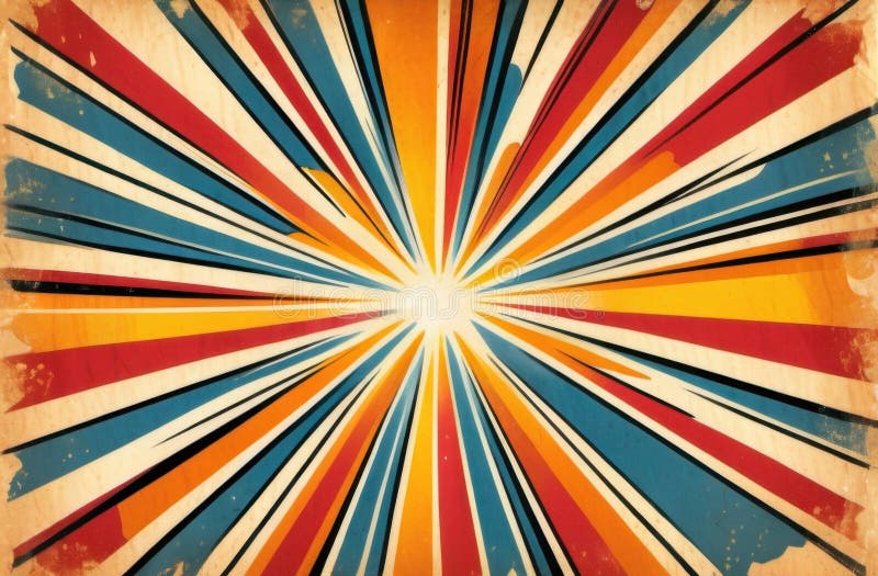 Close Up of a Background Vintage Comic Book Burst 24-1-2025 Stock ...