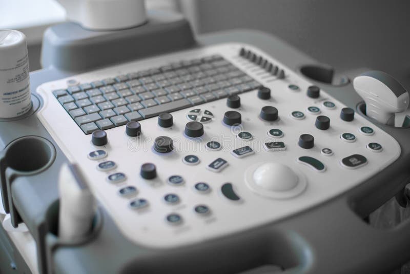 Close Up in Backlit High-tech Ultrasound Machine Stock Image - Image of ...