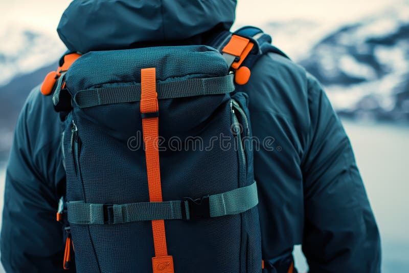 Close-up of a Backpack Strapped on a Person S Back Stock Illustration ...