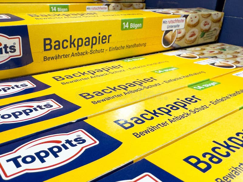 Close-up of Backpapier Packaging Display in Grocery Store Aisle ...