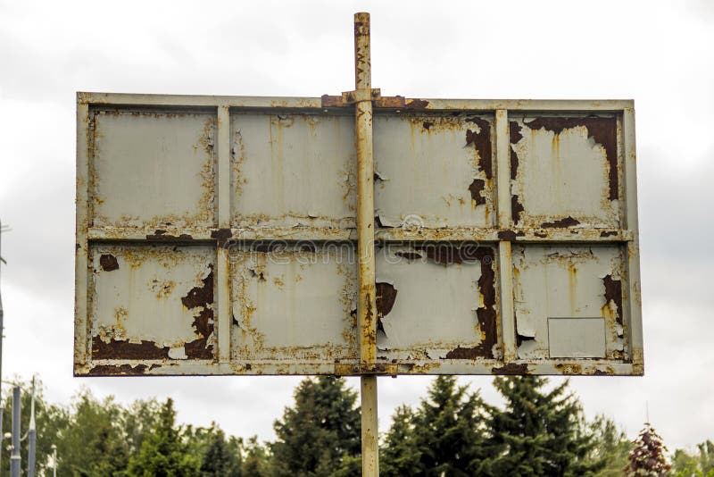 Backside of Rusty Street Billboard Stock Image - Image of frame ...