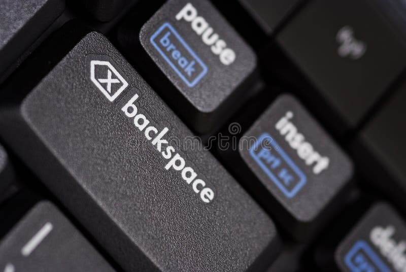 Close Up of a Backspace Key Stock Image - Image of plastic, black: 13551913