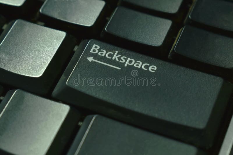 Backspace Tab on Black Computer Keyboard Background and Texture Stock ...