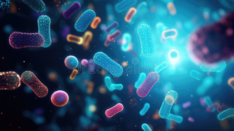 Close-up of Bacteria, Benign Intestinal Bacterial Cells Stock ...