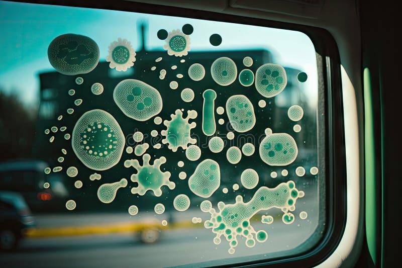 Close-up of Bacteria on the Bus Window Stock Illustration ...