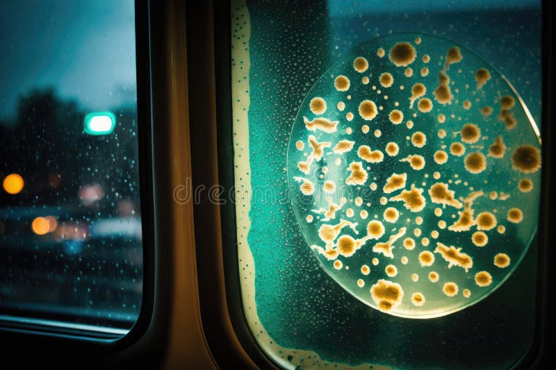 Close-up of Bacteria on the Bus Window Stock Illustration ...