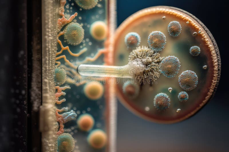 Close-up of Bacteria on the Door Handle, with Visible Microstructures ...