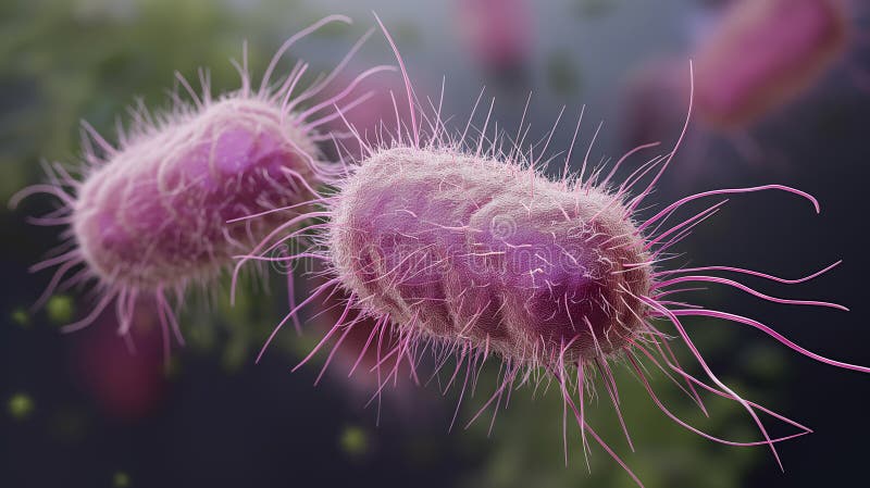 Close-up of Bacteria with a Purple Hue and Spiky Protrusions Stock ...