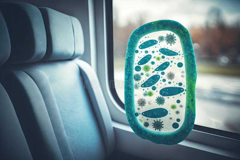 Close-up of Bacteria on Seat, with View of Bus Window in the Background ...