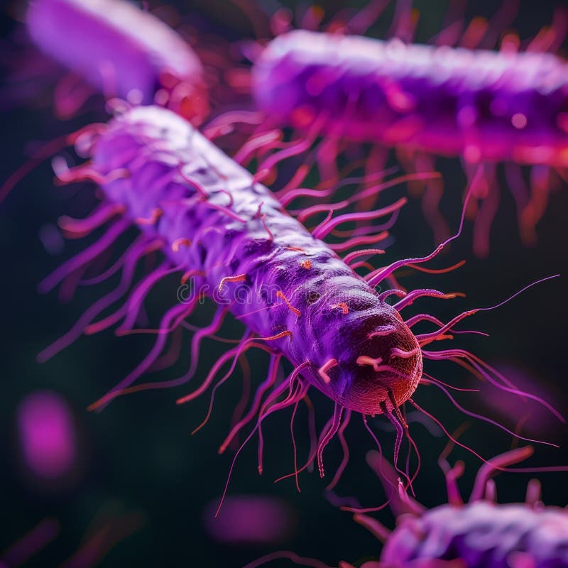 Close Up Of Bacteria And Viruses In Lab With Vibrant Blurred Background For Scientific Research