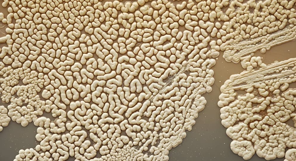 Close-up of a Bacterial Colony with a Unique Texture and Pattern Stock ...