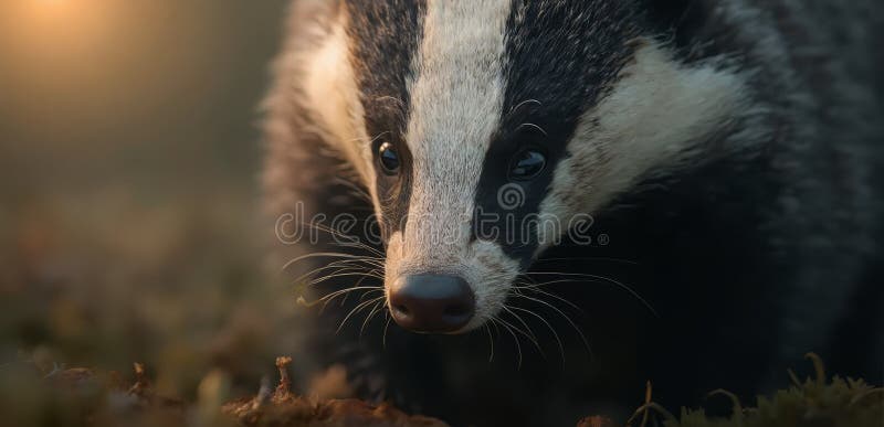 A Close Up of a Badger Looking at the Camera Stock Photo - Image of ...