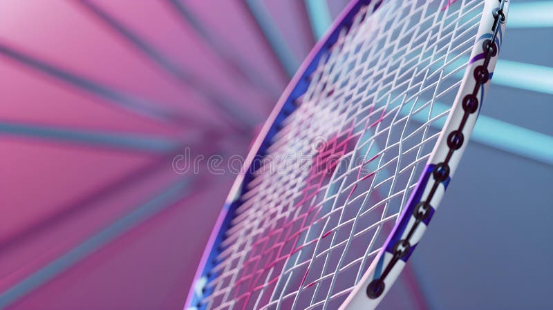Close-up of a Badminton Racket with a Colorful Blurred Background Stock ...