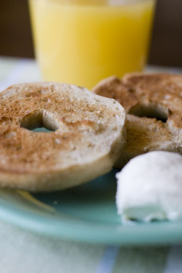 Close Up of Bagels on Plate Stock Image - Image of glass, bagel: 2343433