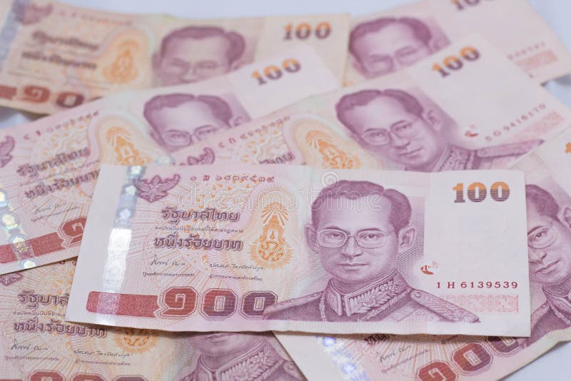 A Hundred Thai Baht Bank Note Stock Image - Image of thaibaht, banknote ...