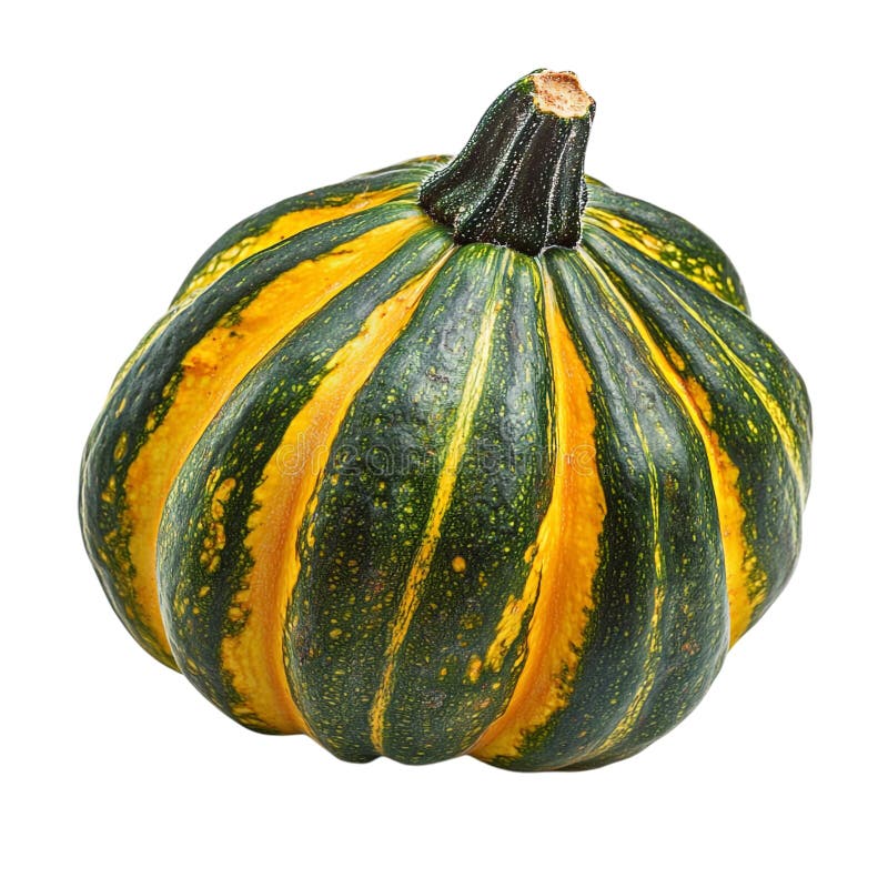 A Closeup of a Baked Acorn Squash Against a Transparent Background ...