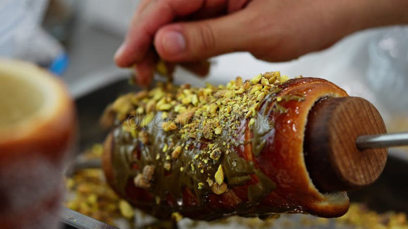 Close-up of Baked Rolling Bread Topped with Chestnuts, Showcasing a ...