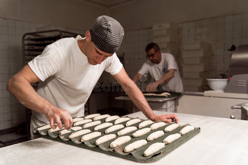 Close Up of Baker Cutting and Decorating Fresh Bread Dough before ...