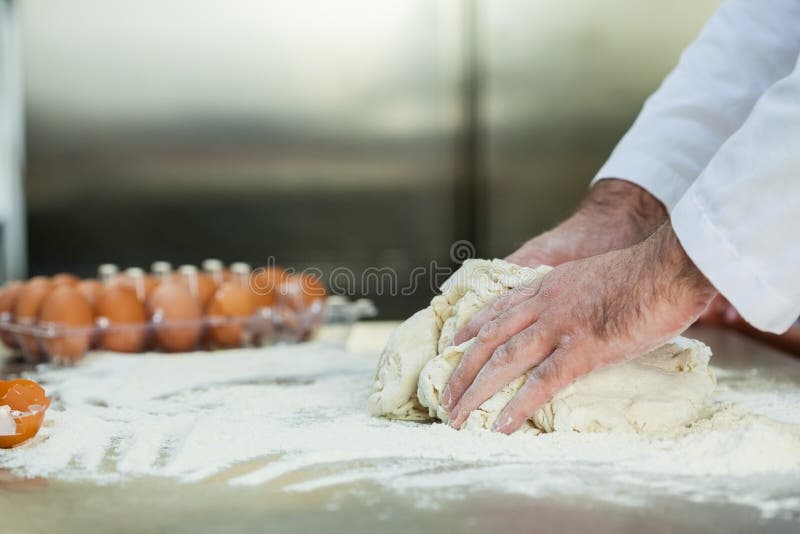 Close Up of Baker Preparing Dough Stock Photo - Image of occupation ...