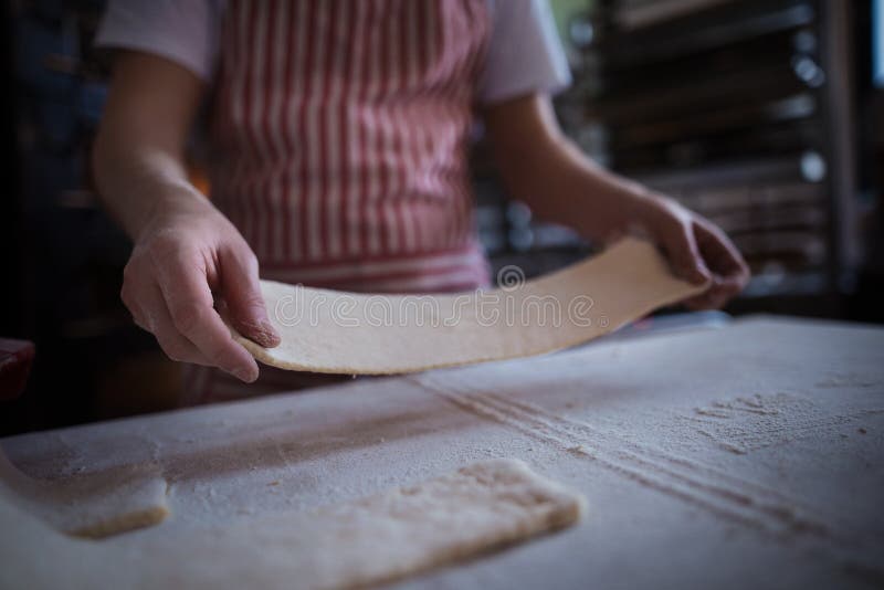 Close-up of Baker Preparing Pastries in Bakery. Stock Image - Image of ...