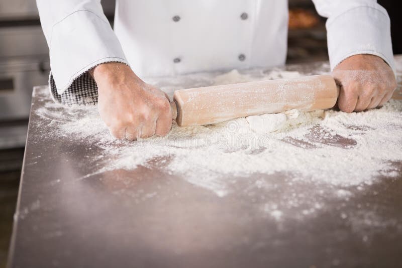 Close Up of Baker Using a Rolling Pin Stock Photo - Image of chefs ...