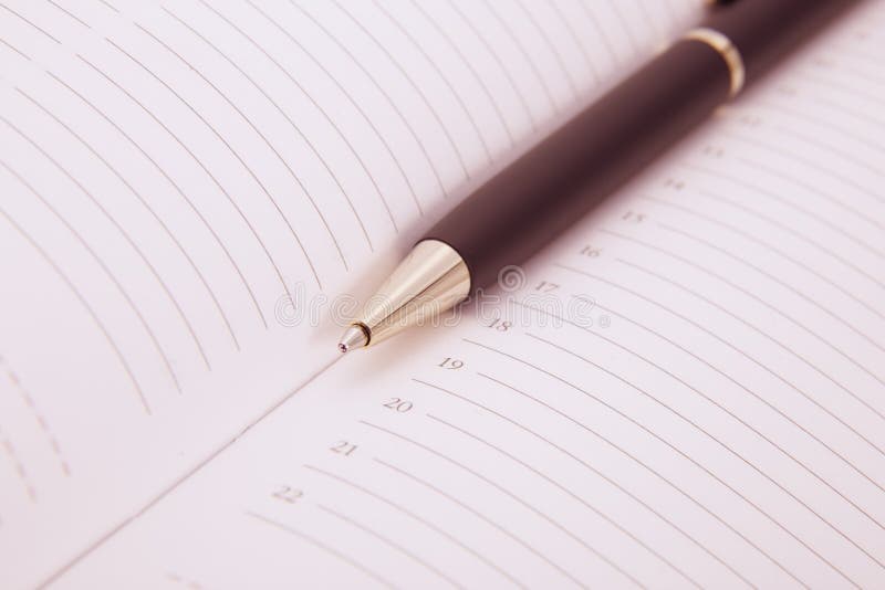 Close-up of Ball Point Pen Over Paper Stock Photo - Image of instrument ...