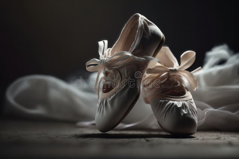 Close-up of Ballet Shoes on Stage. AI Generated Stock Illustration ...
