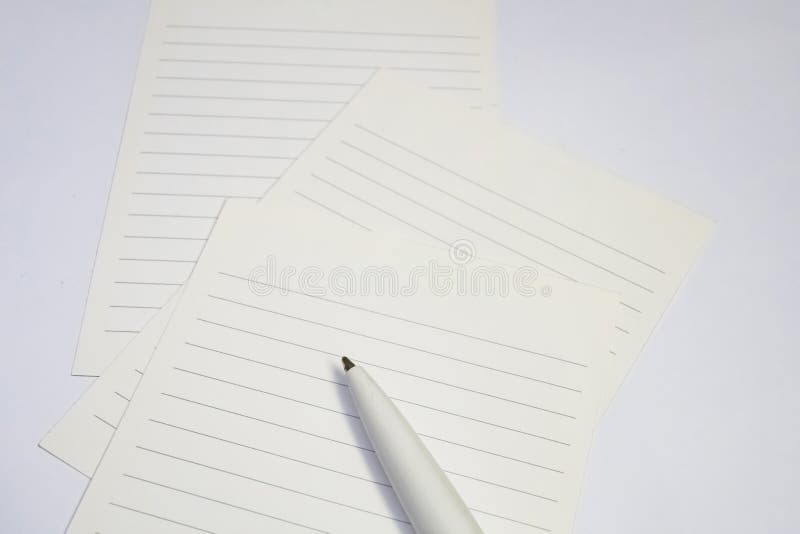 Ballpoint Pen and Note Papers Stock Photo - Image of close, notebook ...