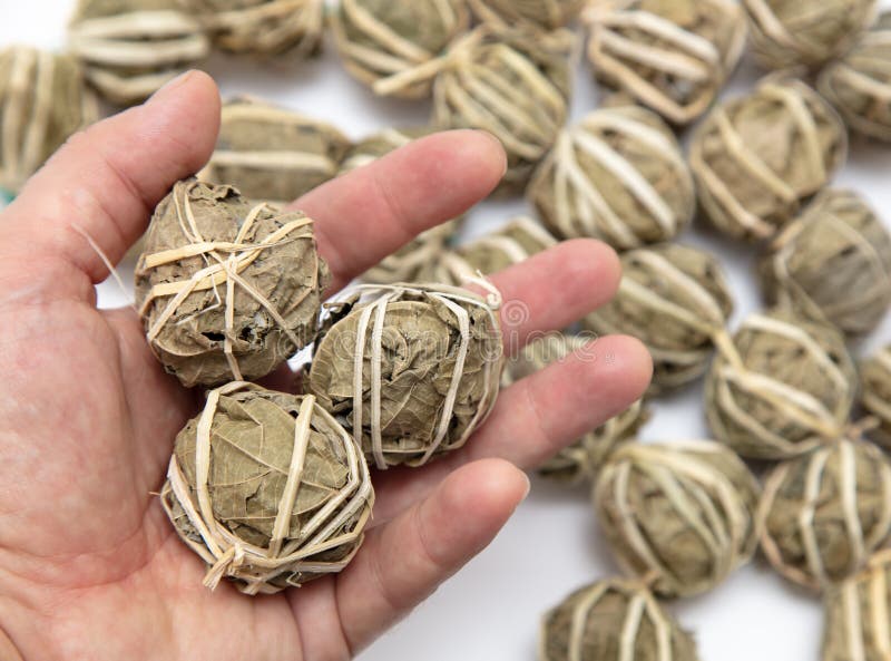 Close Up of Balls of Dried Tea Leaves Stock Image - Image of chinese ...