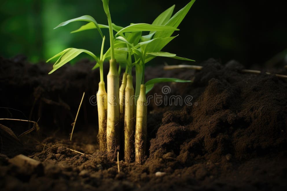 Close-up of Bamboo Shoots Sprouting from Soil Stock Image - Image of ...