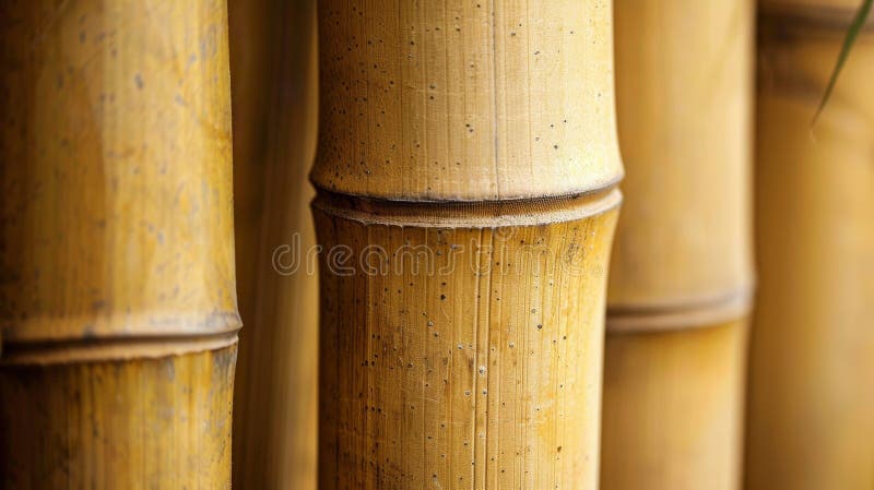 Close-up of Bamboo with a Smooth Yellow Bamboo Sticks Textured Surface ...