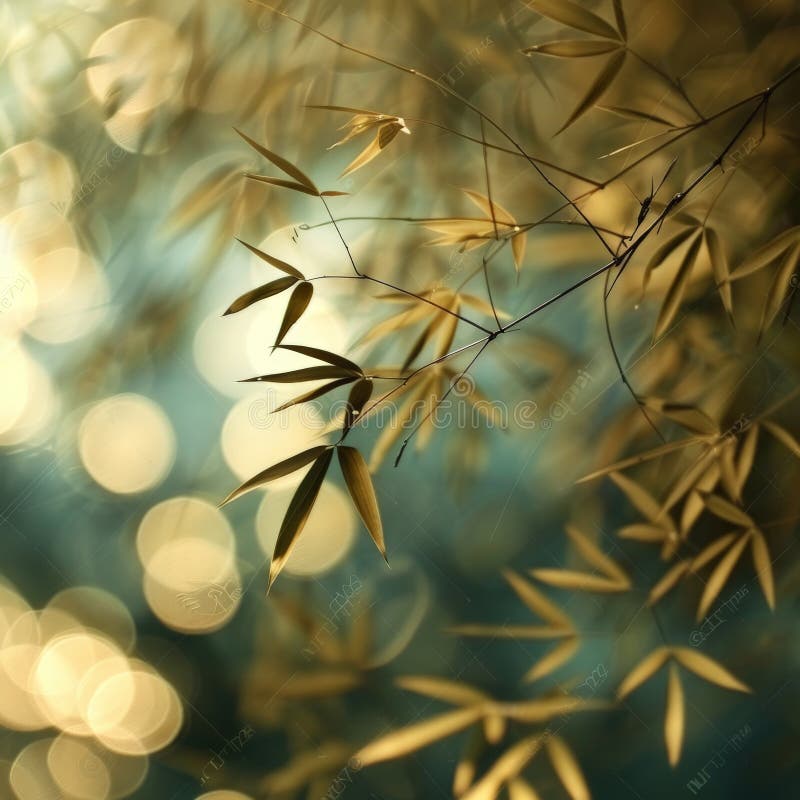 Close Up of Bamboo Tree Branch Stock Illustration - Illustration of ...