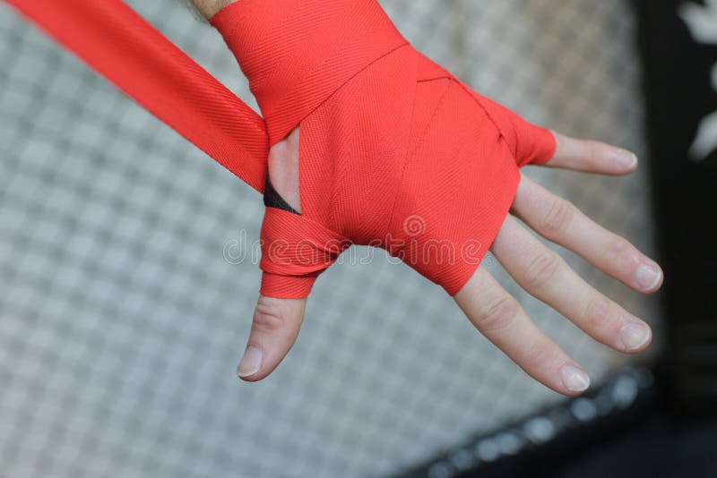Close Up Bandaged Hand Boxer Stock Image - Image of caucasian, fist ...