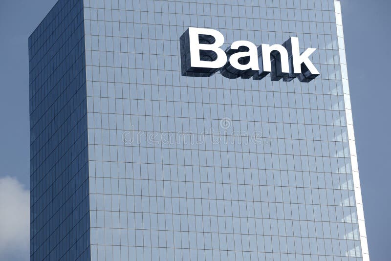 Close up a bank sign stock photo. Image of currency, exterior - 40500106