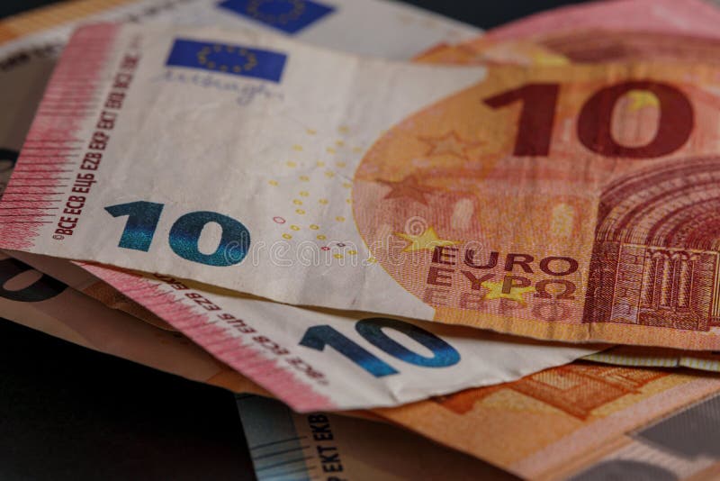 Close-up of Banknotes. Paper Money, 10 Euro Banknotes Stock Image ...