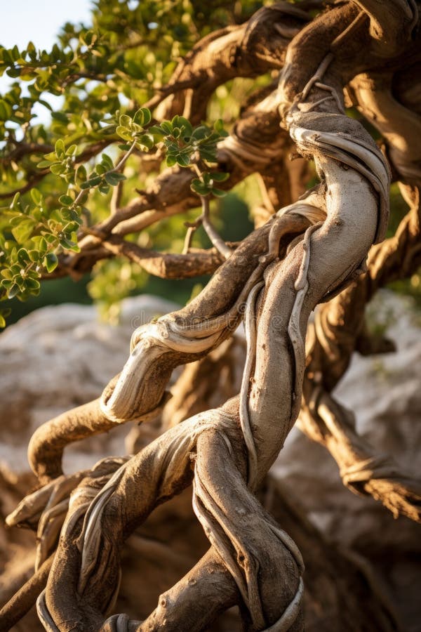 A Close Up of a Banyan Tree in the Desert Stock Illustration ...