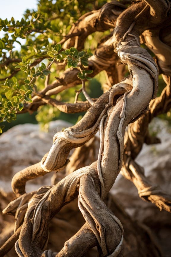 A Close Up of a Banyan Tree in the Desert Stock Illustration ...