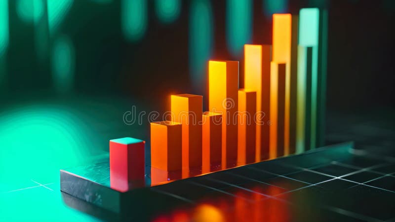 Close-Up of Bar Chart on Table for Analyzing Data and Trends in a ...