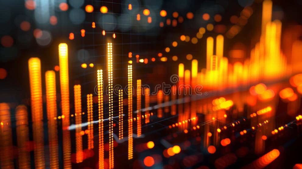 A Close Up of a Bar Graph with Lights Shining on it, AI Stock Photo ...