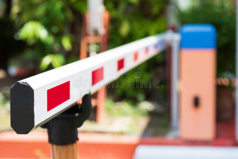 Close Up Barrier Gate Automatic System for Security. Stock Photo ...