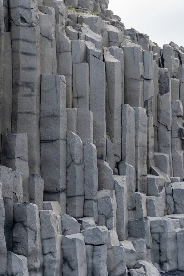 Close Up of the Basalt Columns at the Black Sand Beach Reynisfjara in ...