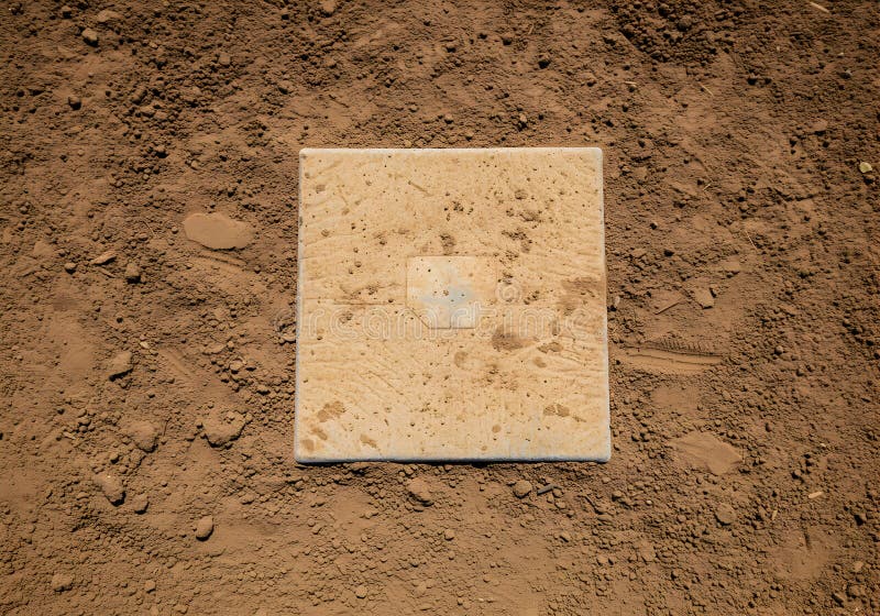 Close Up of a Baseball Base on a Dirt Field Showing the Texture and ...
