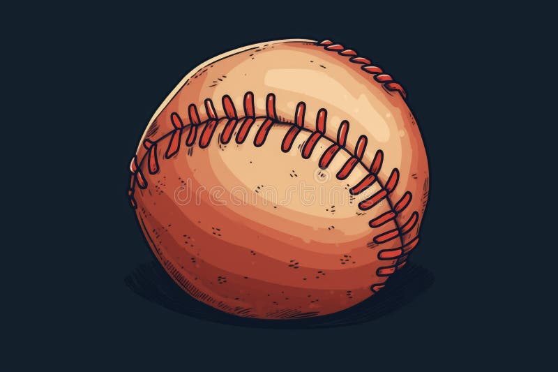 Close Up of Baseball on Black Background, Created Using Generative Ai ...
