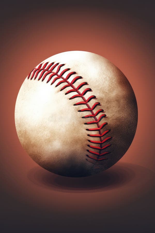 Close Up of Baseball on Brown Background, Created Using Generative Ai ...